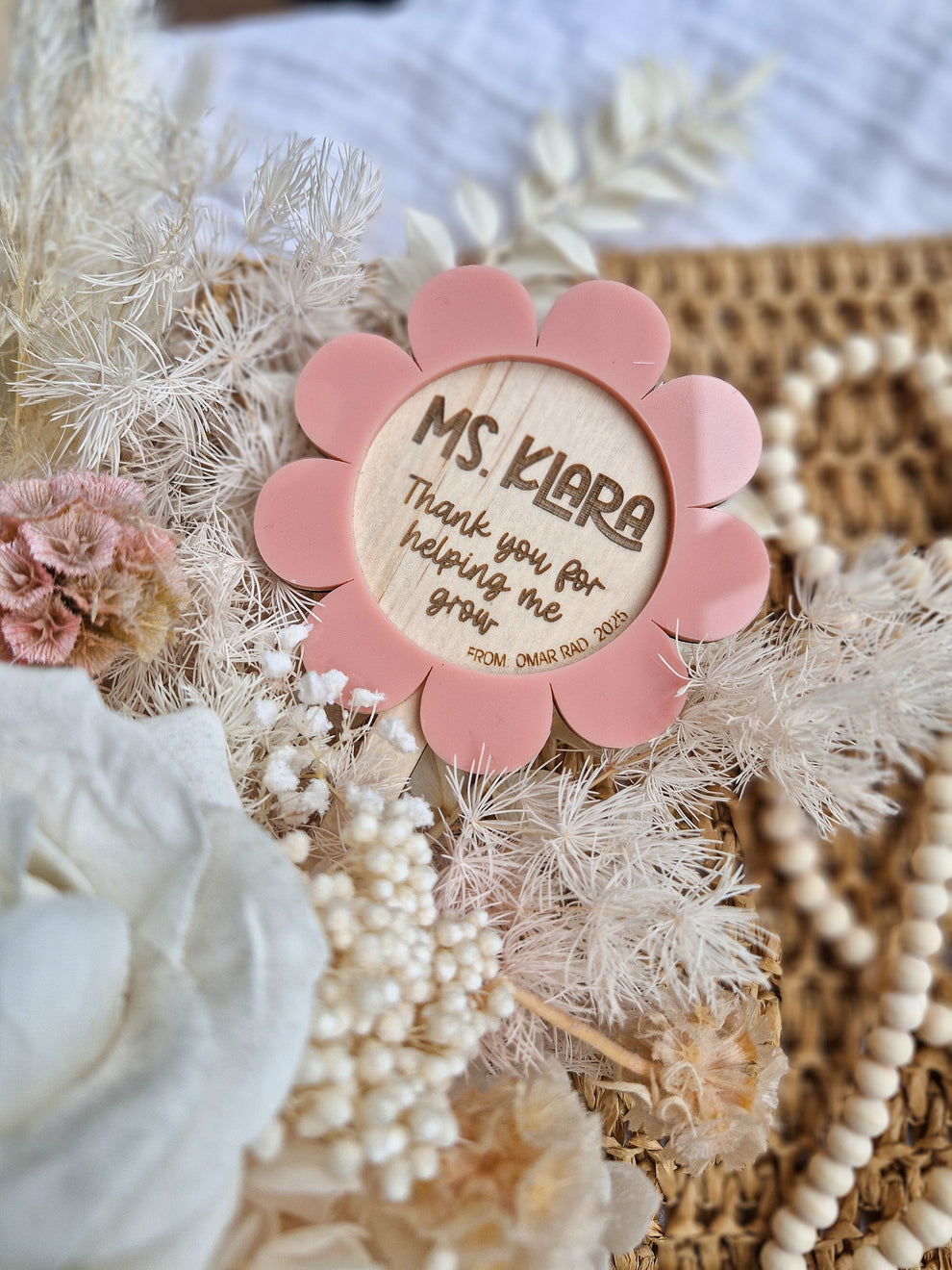 Personalised Teacher Flower Pick – Rad Made Keeps and Co